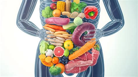 How Digestive System Breaks Down Nutrients Nutritional Illustration