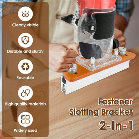 Fastener Slotting Bracket And Router Base Kit Sturdy 2 In 1 Woodworking Slotted Base And