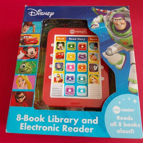 Disney Me Reader 8 Book Electronic Reader Cars Monsters Inc Up Wall E