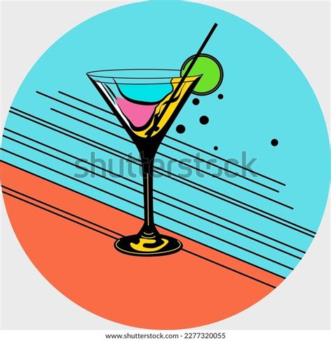 Martini Glass Cocktail Postmodern Pop Art Stock Vector Royalty Free 2277320055 Shutterstock