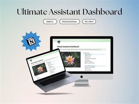 Notion Template Assistant Dashboard Virtual Executive Assistant