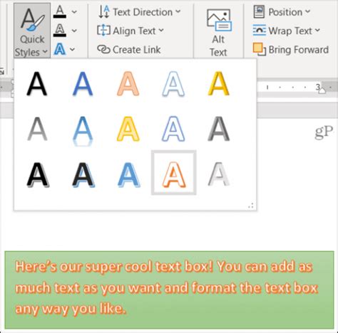 How To Insert And Format A Text Box In Microsoft Word