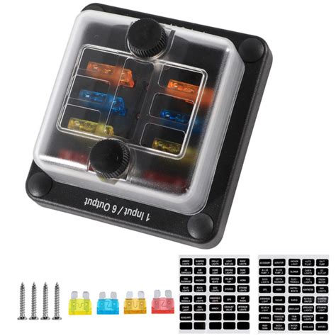 6 Way Fuse Block Box W Negative Bus Updated Automotive Blade Fuse