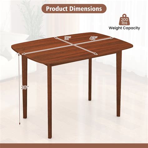 Wooden Dining Table For 2 4 People Kitchen Table With Rubber Wood Legs