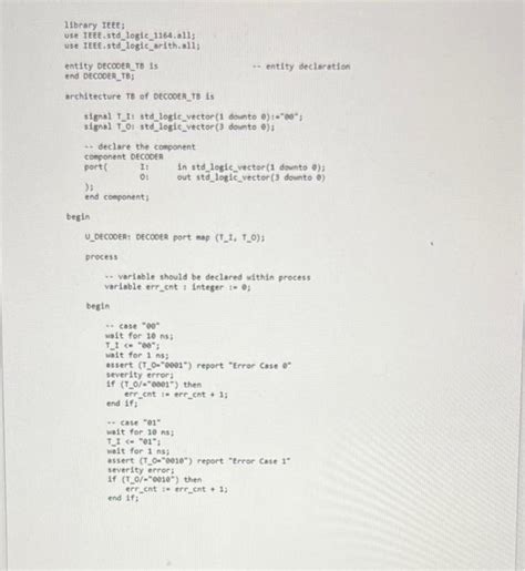 Solved Implement A Decoder With Verilog And Vhdl And