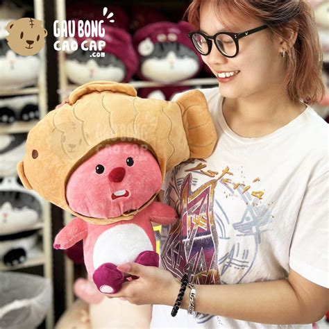 Gấu Bông Loopy đội Mũ Hình Cá Hàng Nhập Shop Gấu Bông Hải Ly Loopy