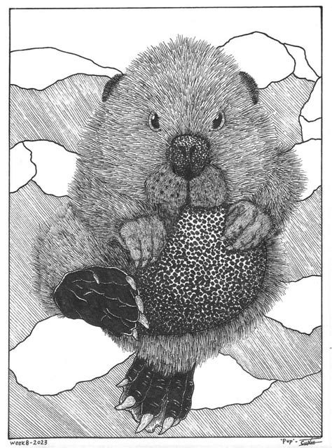 Week 8 Pup A Lil Beaver Pup Chewing Its Tail Rinktober