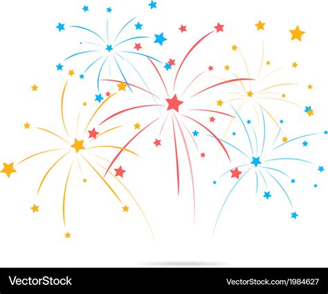 Fireworks With Star On White Background Royalty Free Vector