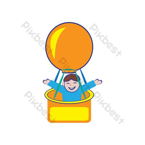 ภาพองค์ประกอบ Png ตัวละครบอลลูนอากาศร้อนการ์ตูนวาดด้วยมือ เทมเพลต แบบ