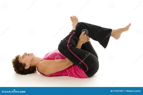 Middle Age Woman Fitness Yoga Sit Up Stock Image Image Of Yoga