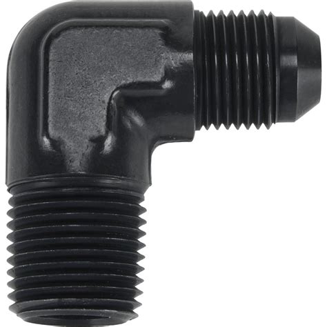 Black 90 Degree 8 An Flare To 12 Inch Npt Pipe Adapter Fitting