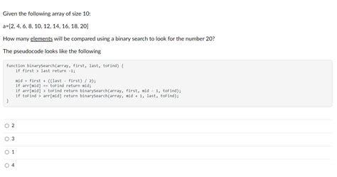 Solved Given The Following Array Of Size Chegg