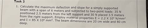 Solved Calculate The Maximum Deflection And Slope For A Chegg