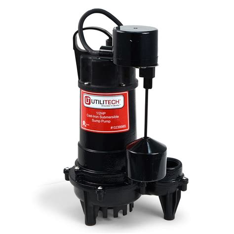 Utilitech 05 Hp Cast Iron Submersible Sump Pump At