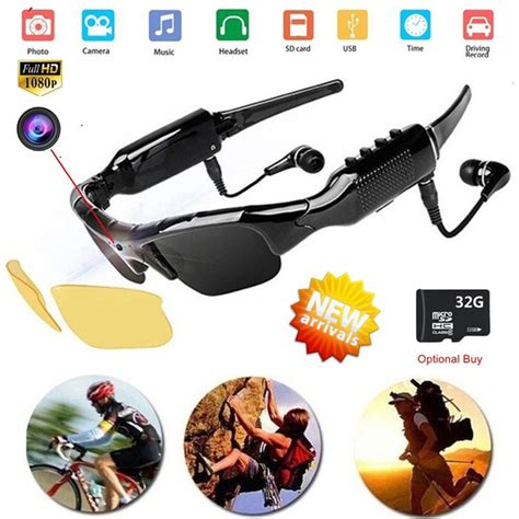 1080p Hd Bluetooth Sunglasses Mobile Digital Mp3 Glasses Camera Mini Dv Video Recorder Eyewear