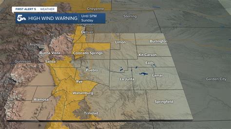 High Wind Warning Through 5pm Sunday For Areas Above 6500ft