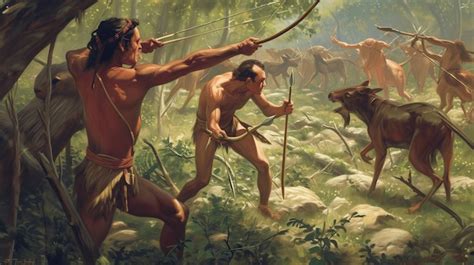 Premium Photo Savage Horizons Hunter Gatherers Immersed In A