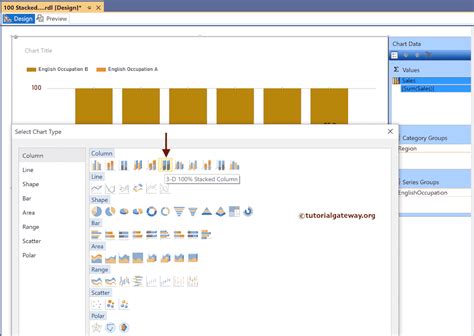 SSRS Stacked Column Chart