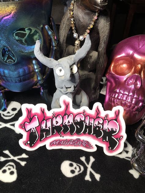 Thrasher Magazine 6 Pink Logo Sticker — Deathgear Products Skate Shop
