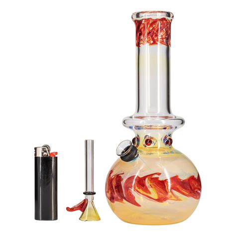 Time Traveler Silver Fumed Glass Bubble Base Bongs Inhalco