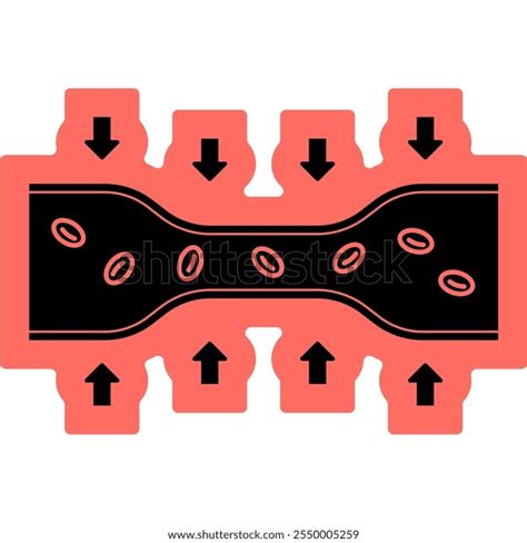 Vasoconstriction Blood Vessel Icon Red Blood Stock Vector Royalty Free