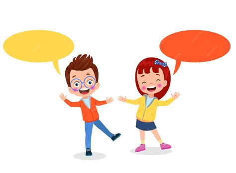 Premium Vector Boy And Girl Talking And Having A Conversation With