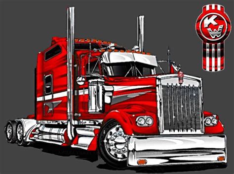 Orange And White Kenworth Semi Truck