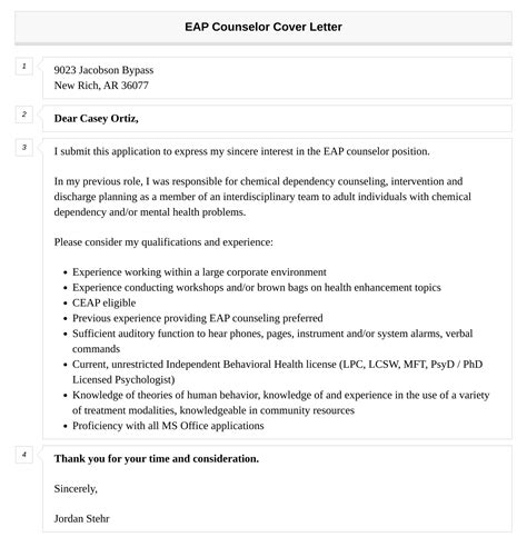 Eap Counselor Cover Letter Velvet Jobs