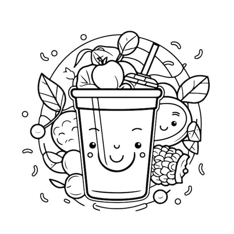 Fruit Smoothie Coloring Pages