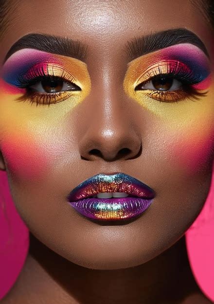 A Beautiful Mulatto Girl With Bright Makeup Premium Ai Generated Image