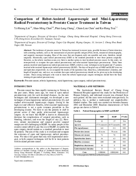 Pdf Robotic Assisted Laparoscopic Prostatectomy Performed After Previous Suprapubic