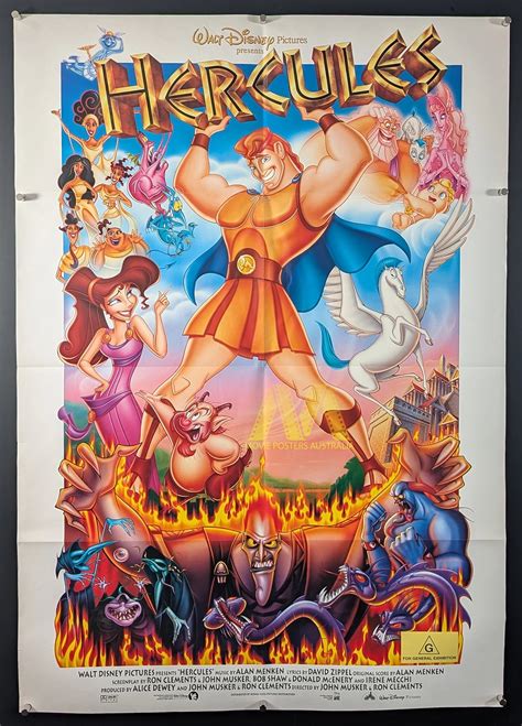 Hercules 1997 Movie Poster Original Australian One Sheet Disney