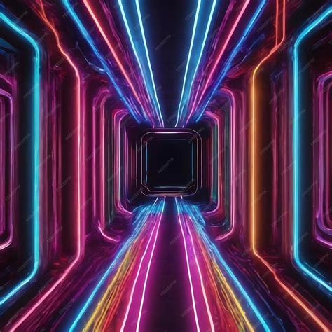 Premium Photo Colorful Abstract Neon Light Tube Backdrop