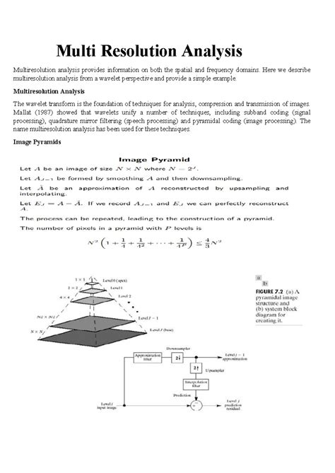 8 multi resolution analysis in digital image processing multi
