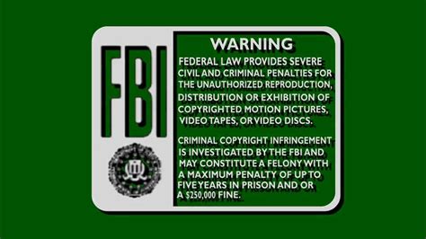 A 2024 Redesign Of Disneys 1991 Green Fbi Warning Screens For Dvds And