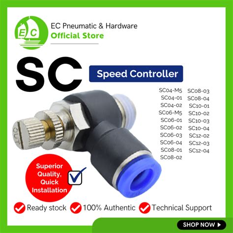 Sc Flow Control Elbow Fitting Pneumatic Speed Controller Quick Joint
