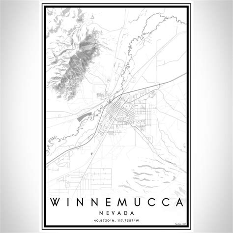 Winnemucca Nevada Map Print In Classic — Jace Maps
