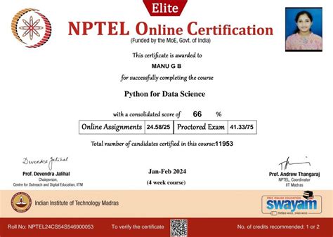 Python Datascience Nptel Machinelearning Manu G B