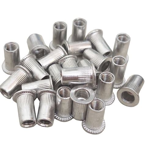 Aluminum Flat Head M6 Blind Insert Rivet Nut Rivnut 6mm