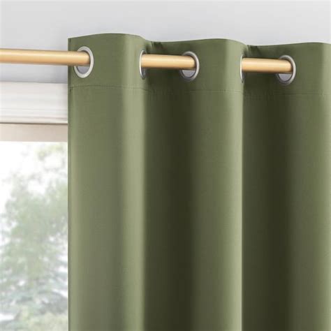 Sun Zero Dickenson Sage Green Polyester 37 In W X 84 In L Grommet 100