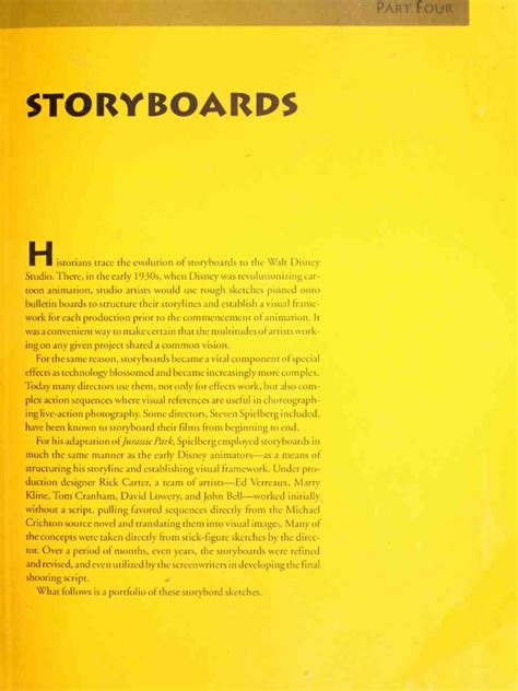 Jurassic Park Storyboard Pdf Filmmaking Animation