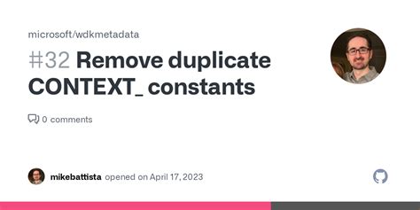Remove Duplicate CONTEXT Constants Issue 32 Microsoft Wdkmetadata GitHub