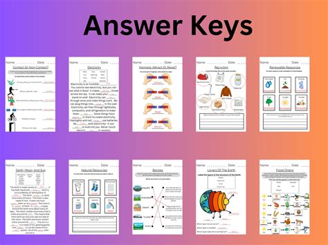 Third Grade Science Bundle Answer Keys Science Worksheets Elementary Worksheets