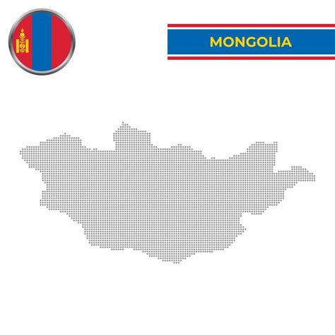 Dotted Map Of Mongolia With Circular Flag 51047744 Vector Art At Vecteezy