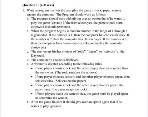 Solved Question 1 4 Marks 1 Write A Program That Lets