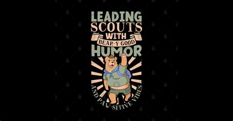 Leading Scouts With Bear Cubmaster Scout Leader Sticker Teepublic