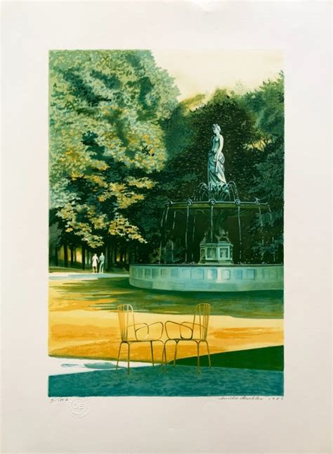 Emile Deschler 1910 1991 La Fontaine Du Parc Catawiki