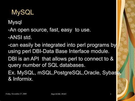 Mysql Dbi Ppt