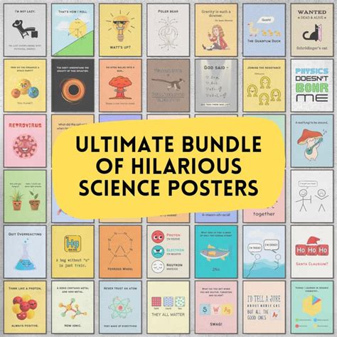 Bundle Of Funny Science Posters Digital Download Science Bulletin