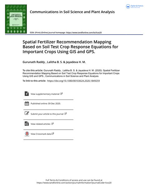 Pdf Spatial Fertilizer Recommendation Mapping Based On Soil Test Crop